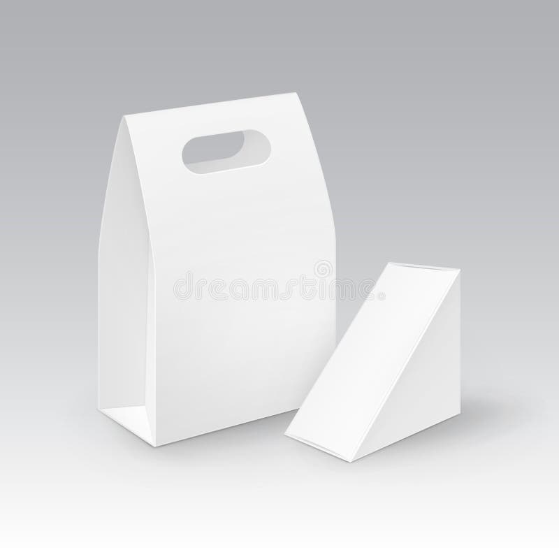 Blank Cardboard Triangle Box Bag Packaging for Food, Gift or Other ...