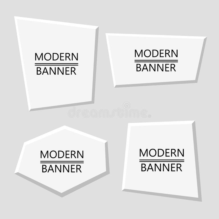 Vector Set of White Plastic Modern Banners Stock Vector - Illustration ...
