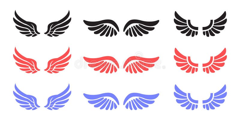 Vector Set of Wings Icon stock vector. Illustration of black - 358655101