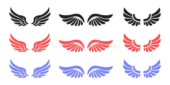 Vector Set of Wings Icon stock vector. Illustration of black - 358655101