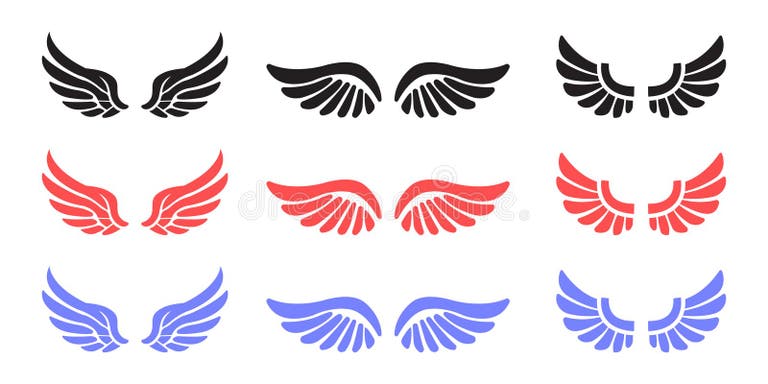 Vector Set of Wings Icon stock vector. Illustration of black - 358655101