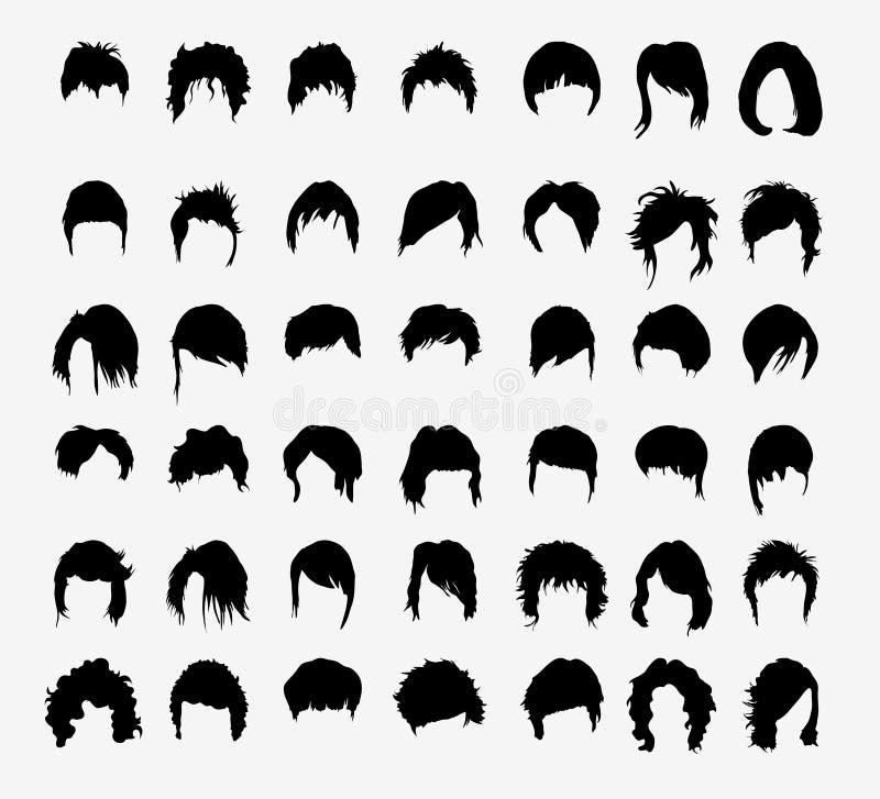 Vector Set Of Womens Hairstyles Stock Vector Image 41401965