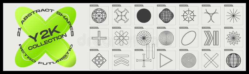 Vector Set of Y2K. Large Set of Retro Objects for Design. Frames ...