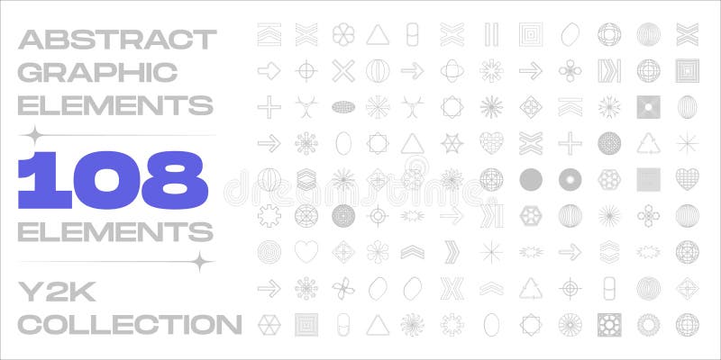 Vector Set of Y2K. Trendy Geometric Design Elements. Objects in Y2k ...