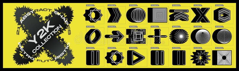 Vector Set of Y2K. Trendy Geometric Design Elements. Simple Shapes ...