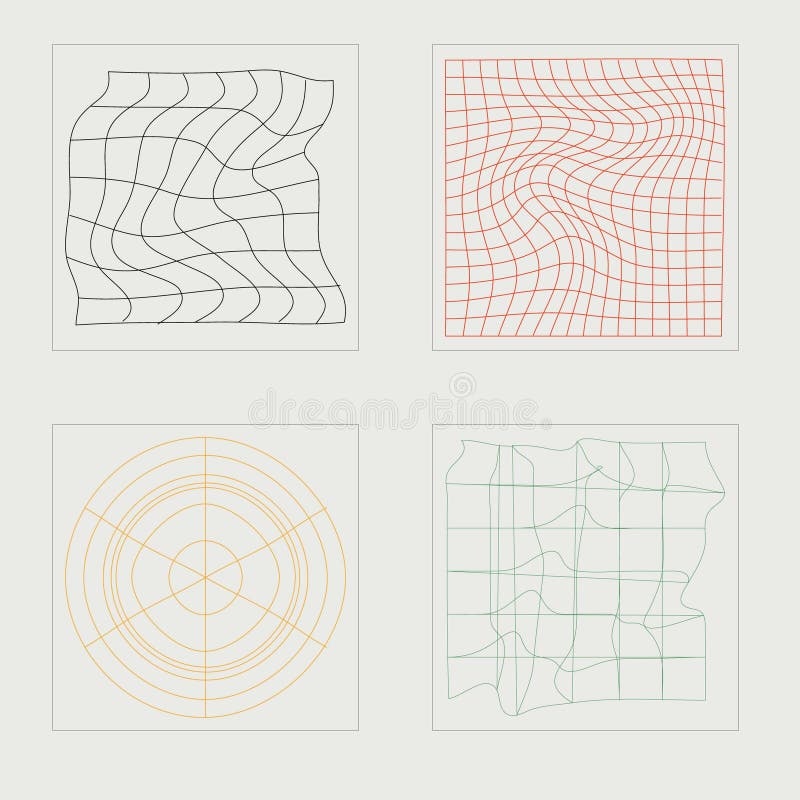 Vector Set of Y2K. Trendy Geometric Postmodern Figures. Objects in Y2k ...