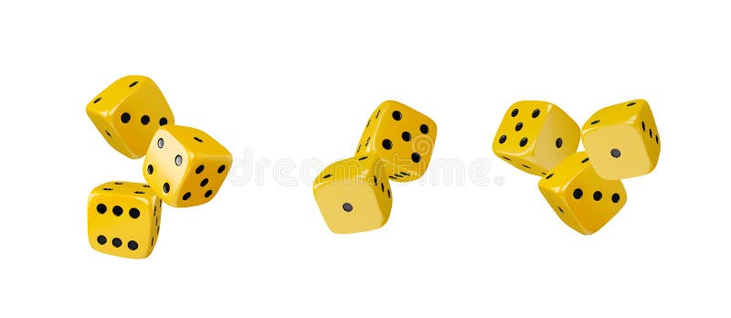 Vector Set of Yellow Dices for Games on an Isolated Background. Stock ...