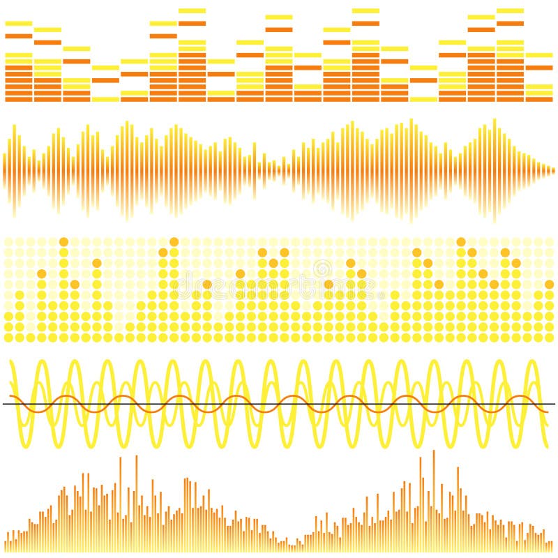 Yellow Sound Wave Abstract Background, Audio Waveform Illustration ...
