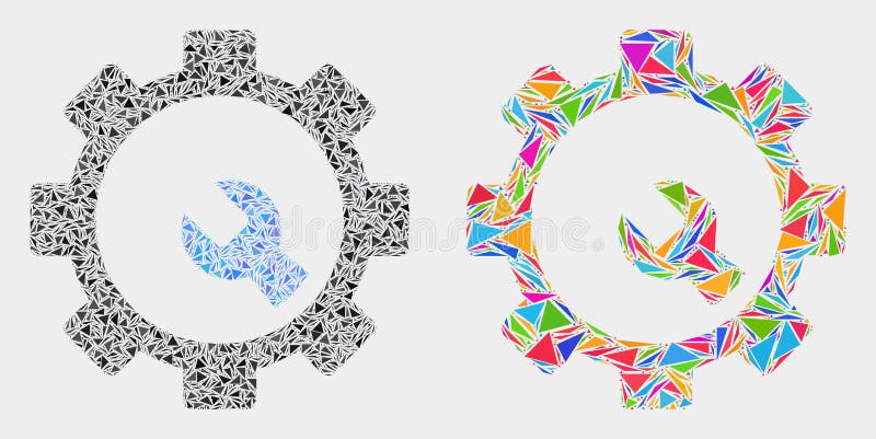 Vector Setup Tools Mosaic Icon of Triangles Stock Vector - Illustration ...