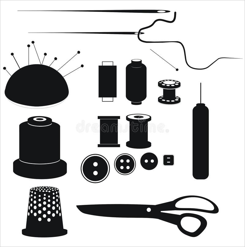 Sewing tools icons stock vector. Illustration of icon - 31658292