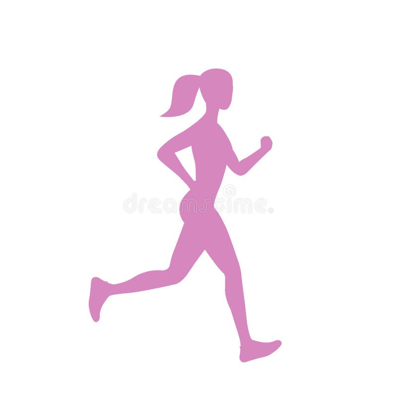 Vector Shadow Running Woman Illustration. Stock Illustration ...