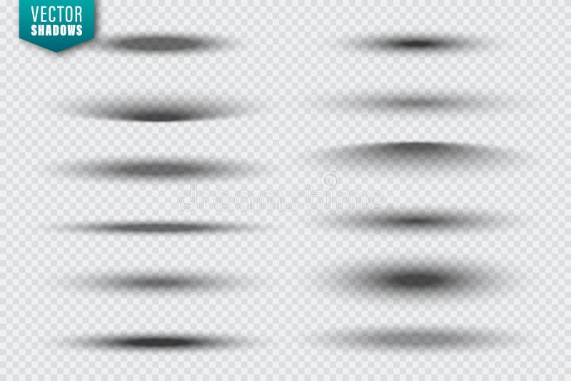 Vector Shadows Collection on Transparent Background. Realistic Shadow ...