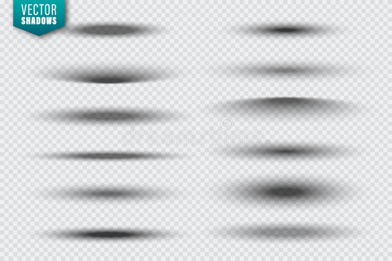 Vector Shadows Collection on Transparent Background. Realistic Shadow ...