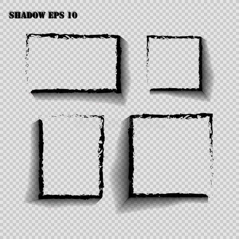 Vector Shadows Isolated. Set of Round and Rectangle Shadow Effects ...