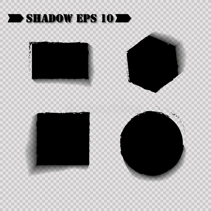 Vector Shadows Isolated. Set of Round and Square and Rectangle and ...