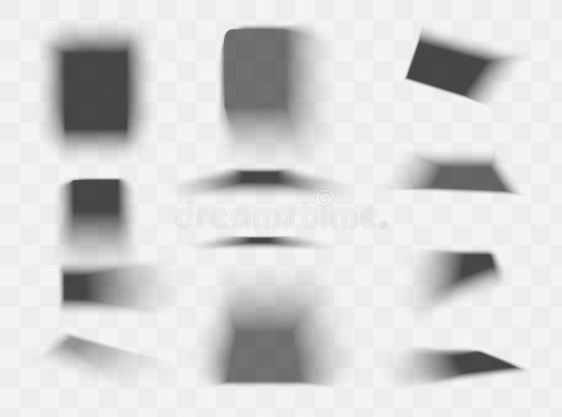 Vector Shadows Isolated. Set of Round and Square Shadow Effects. Stock ...
