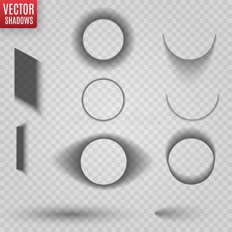 Vector Shadows Isolated. Transparent Shadow Realistic Illustration ...