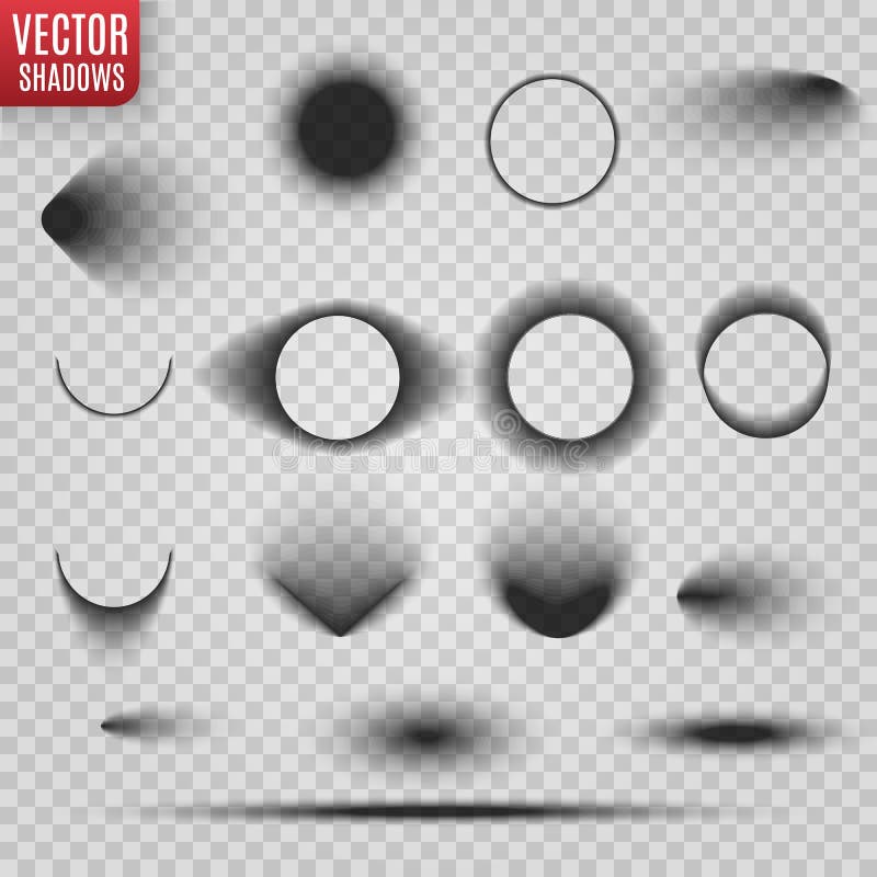 Vector Shadows Isolated. Transparent Shadow Realistic Illustration ...