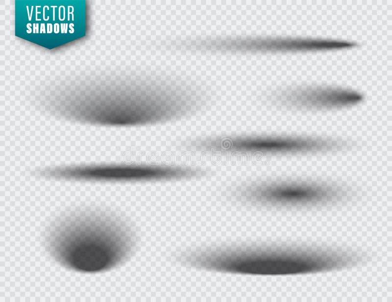 Vector Shadows Set on Transparent Background. Realistic Isolated Shadow ...