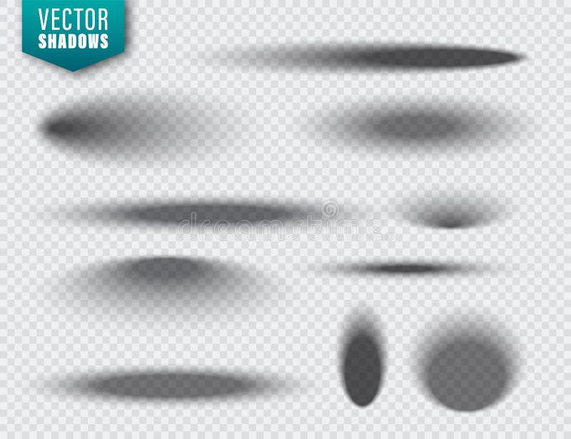 Vector Shadows Set on Transparent Background. Realistic Isolated Shadow ...