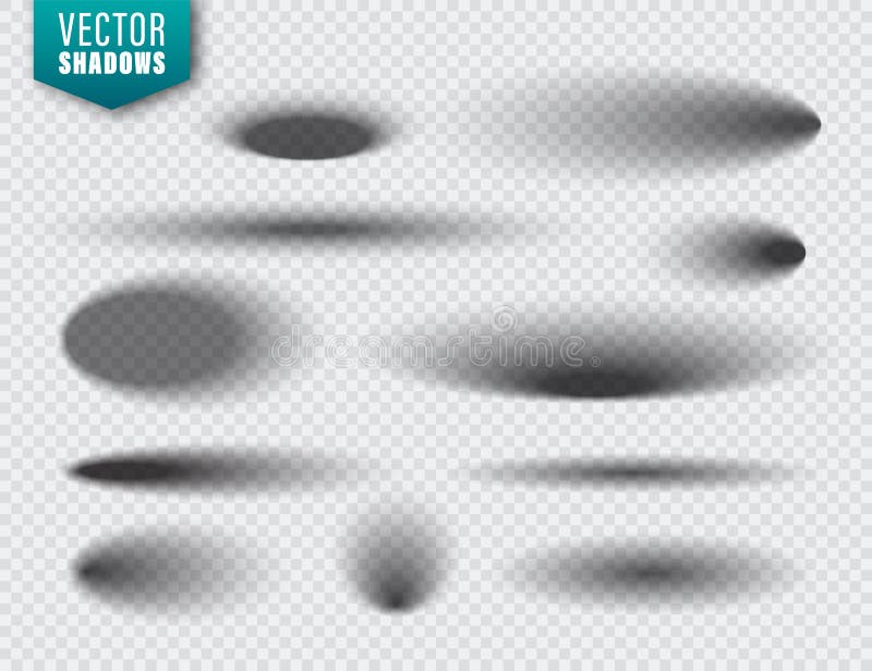 Vector Shadows Set on Transparent Background. Realistic Isolated Shadow ...