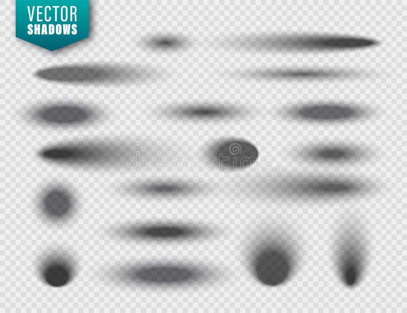 Vector Shadows Set on Transparent Background. Realistic Isolated Shadow ...