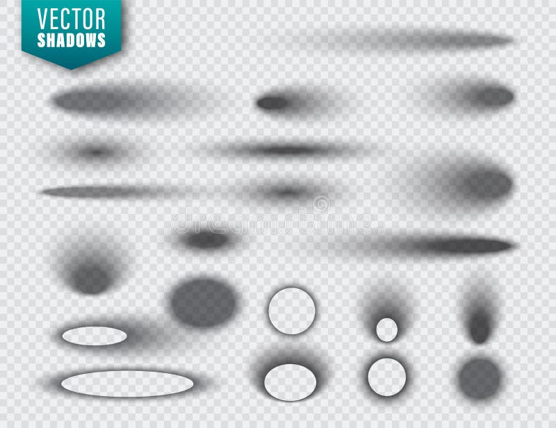Vector Shadows Set on Transparent Background. Realistic Isolated Shadow ...