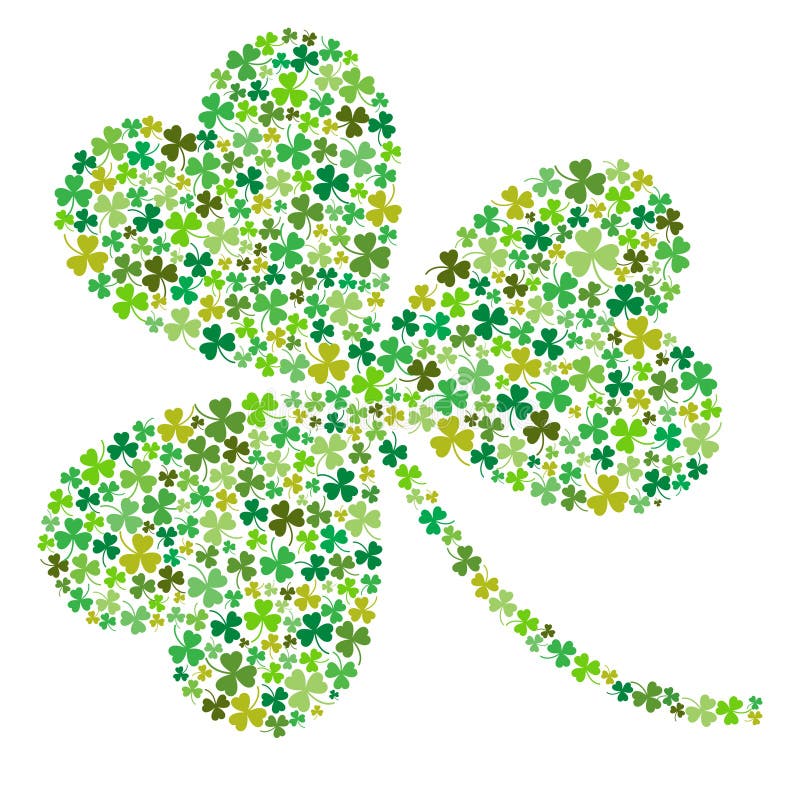 Vector Shamrock Made of Small Shamrocks Stock Vector - Illustration of ...