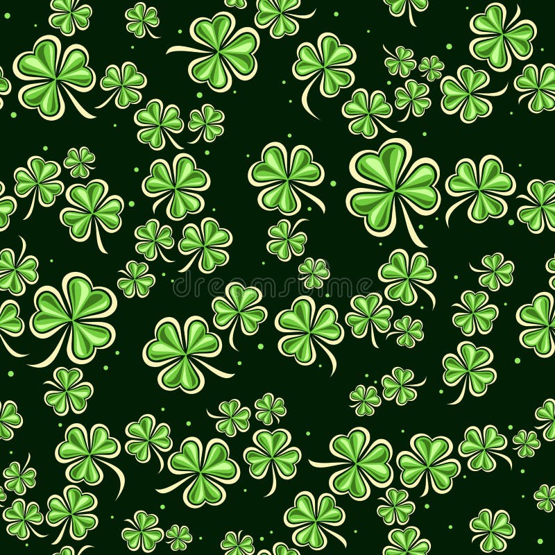 Vector Shamrock Seamless Pattern Stock Vector - Illustration of ireland ...