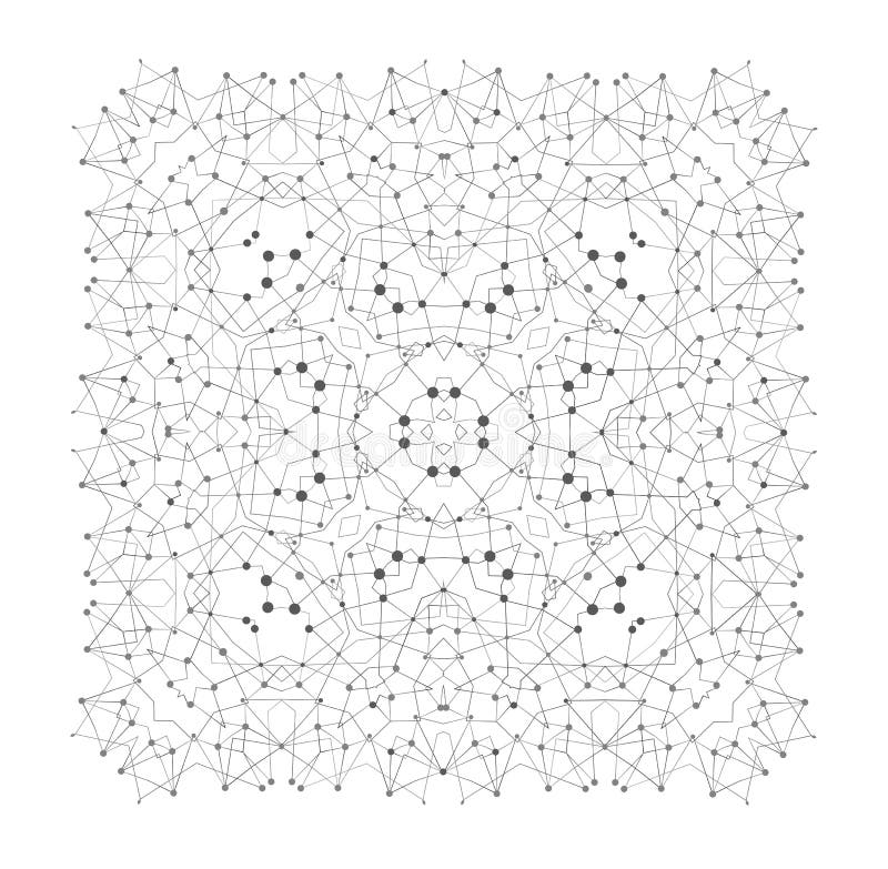 Vector Shape, Molecular Structure with Lines and Dots Stock Vector ...