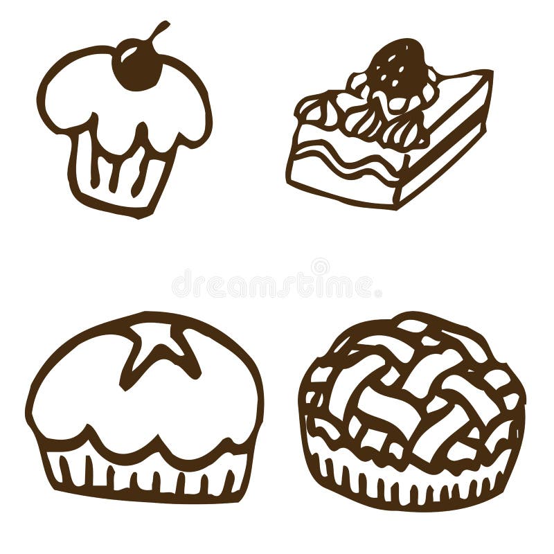 Vector shaped desserts stock illustration. Illustration of cake - 6324939