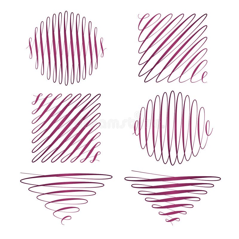 Vector Shaped Flourish Set with Shades, Scroll Collection with Gradient ...