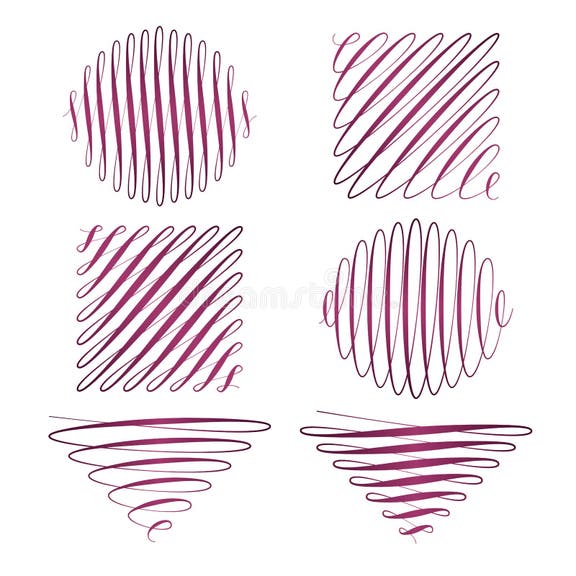 Vector Shaped Flourish Set with Shades, Scroll Collection with Gradient ...