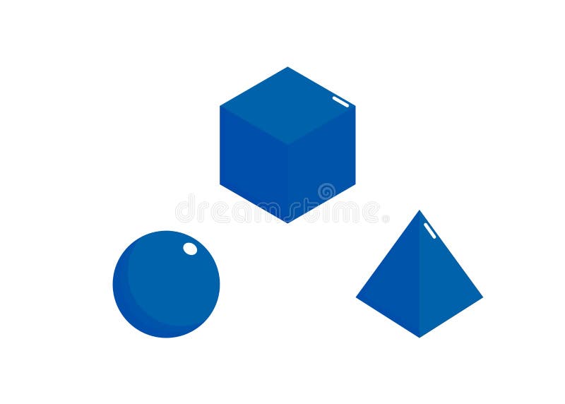 Vector Shapes of the Ball are Blue, Square and Triangle Stock Vector ...