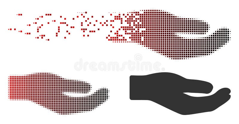 Dissolved Pixel Halftone Share Hand Icon Stock Vector - Illustration of ...