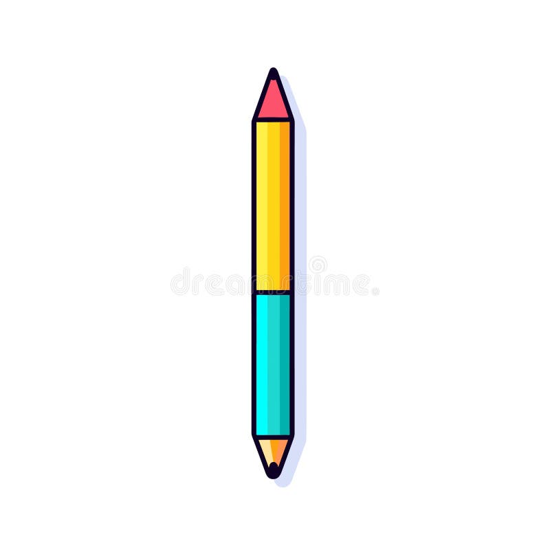 Vector of a Sharpened Colored Pencil on a Clean White Background Stock ...