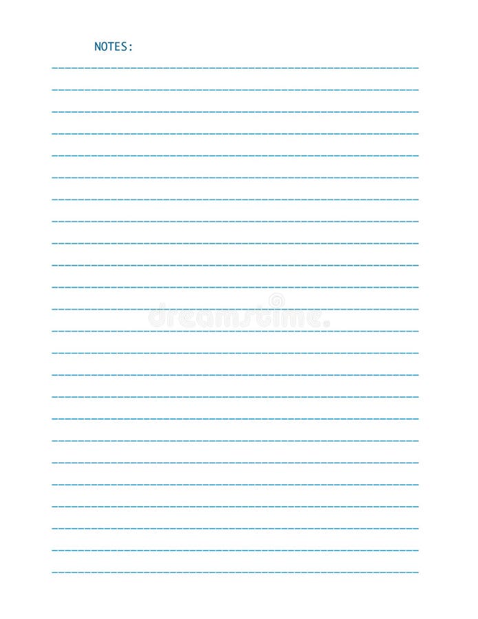 Vector Sheet of Lined Letter Size Paper for Notes, Isolated on White ...