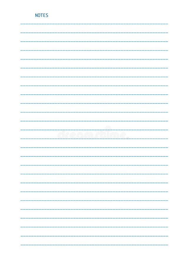 Blank Lined White Paper Sheet From Notebook With Blue Lines On White ...