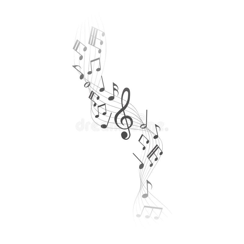 Vector Sheet Music - Musical Notes Melody on White Background Stock ...