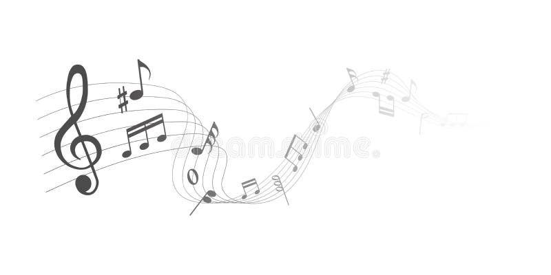 Vector Sheet Music - Musical Notes Melody on White Background Stock ...
