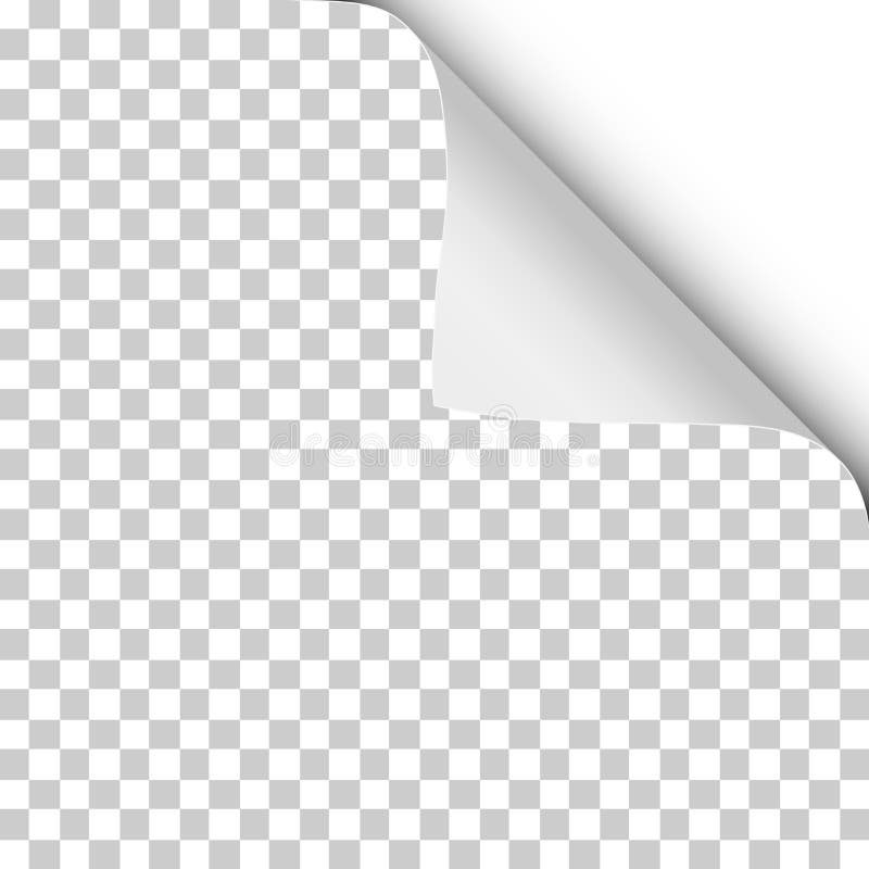Vector Sheet of Transparent Paper with Twisted Upper Right Corner and ...
