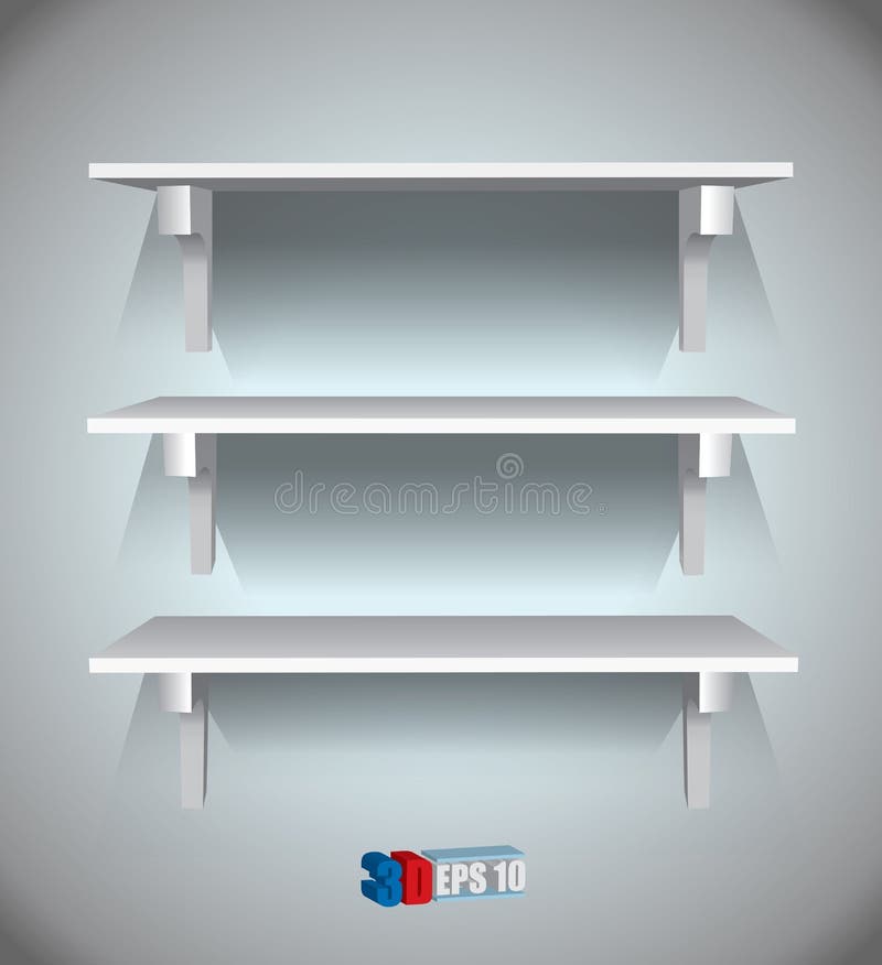 Vector shelves stock illustration. Illustration of office - 18536366