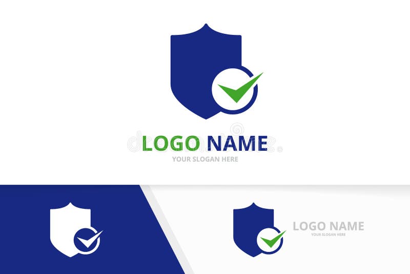 Vector Shield and Check Mark Logo Combination. Security and Tick ...