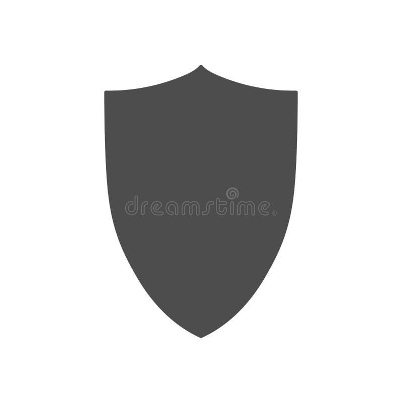 Vector Shield Grey Contour Icon Isolated on White Stock Vector ...