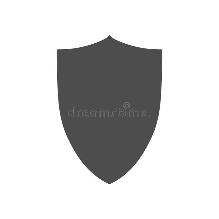 Vector Shield Grey Contour Icon Isolated on White Stock Vector ...