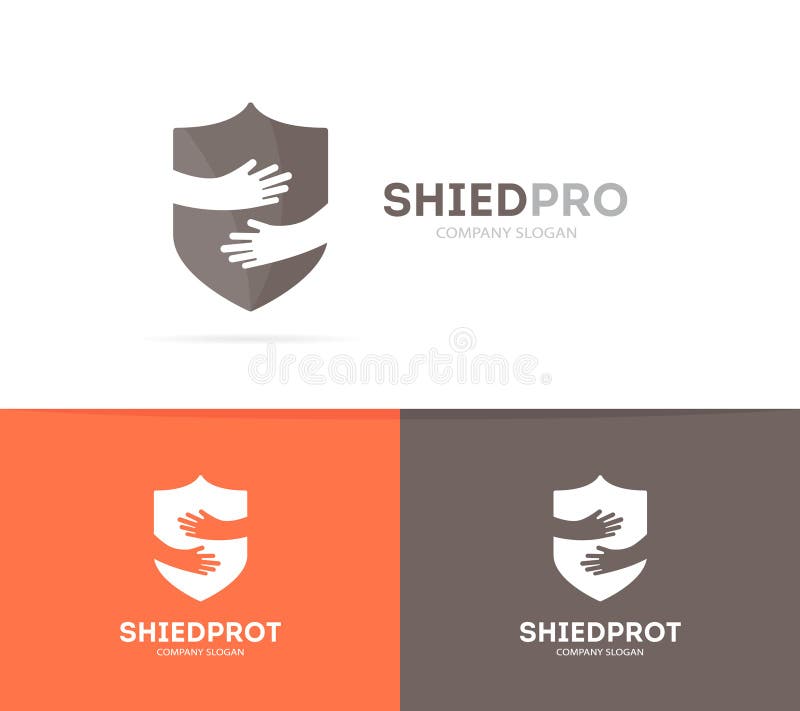 Vector Shield and Hands Logo Combination. Security and Embrace Symbol ...