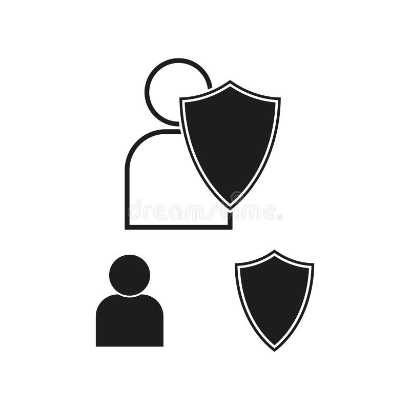 Vector Shield Icon. Person Protection Symbol. Simple Security Shield ...