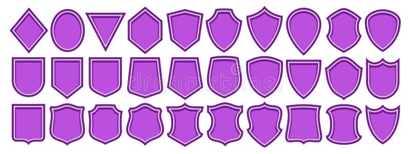 Vector Shield Icon Set stock vector. Illustration of signboard - 365704838