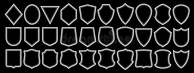 Vector Shield Icon Set stock vector. Illustration of military - 364064503