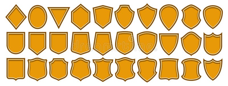 Vector Shield Icon Set stock vector. Illustration of signboard - 353279981